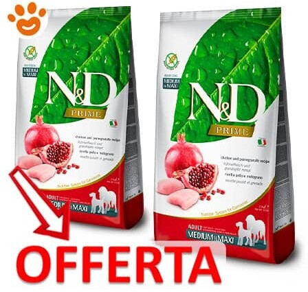 Farmina N&D Prime dog Adult Medium/Maxi chicken/pomegranate dry food a ...