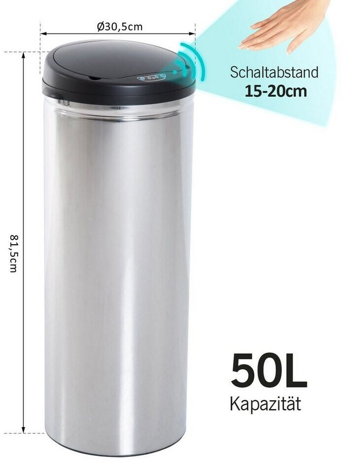 HomCom Abfalleimer mit IR Sensor und Inneneimer 50l silber ab 55,99 ...
