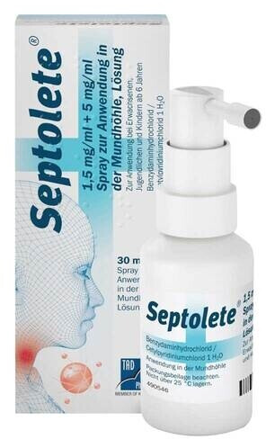 Septolete 1,5mg/ml + 5mg/ml Spray zur Anwendung in der Mundhöle (30ml ...