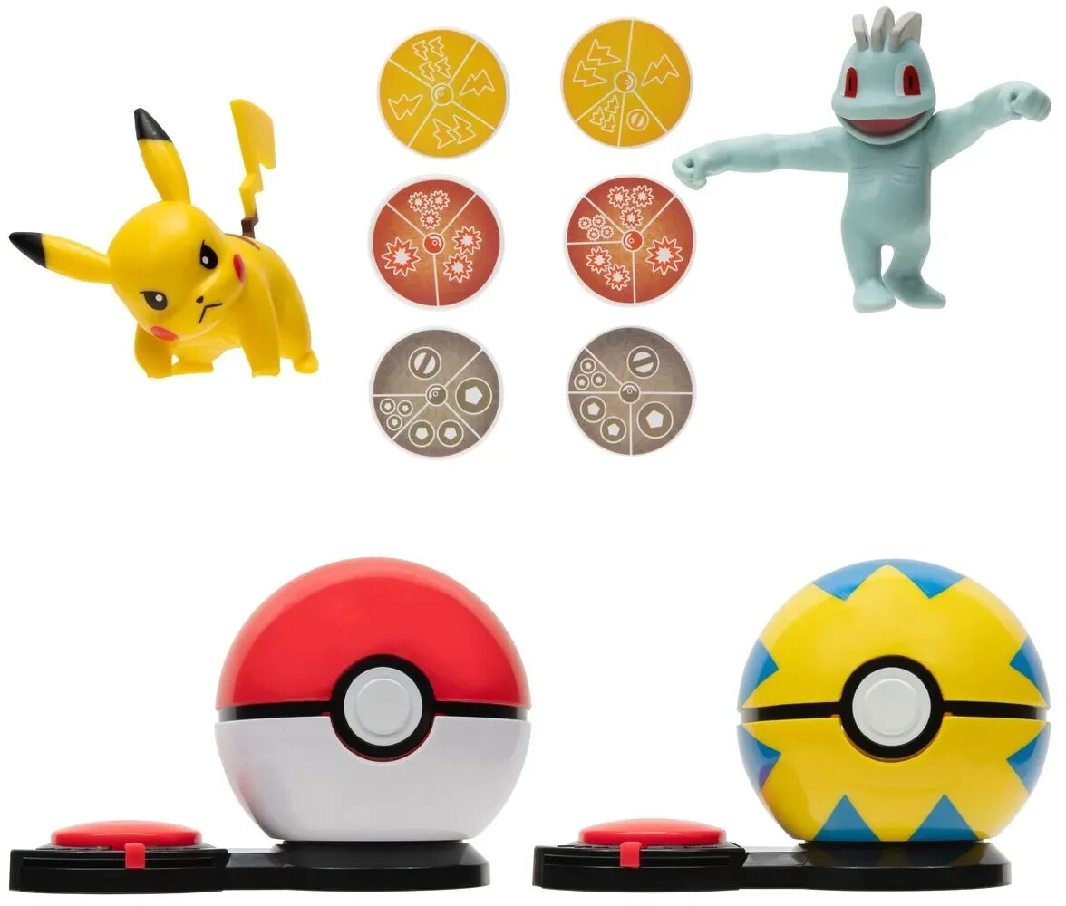 Pokémon Surprise Attack Game - Machollo mit Flottball & Pikachu mit ...