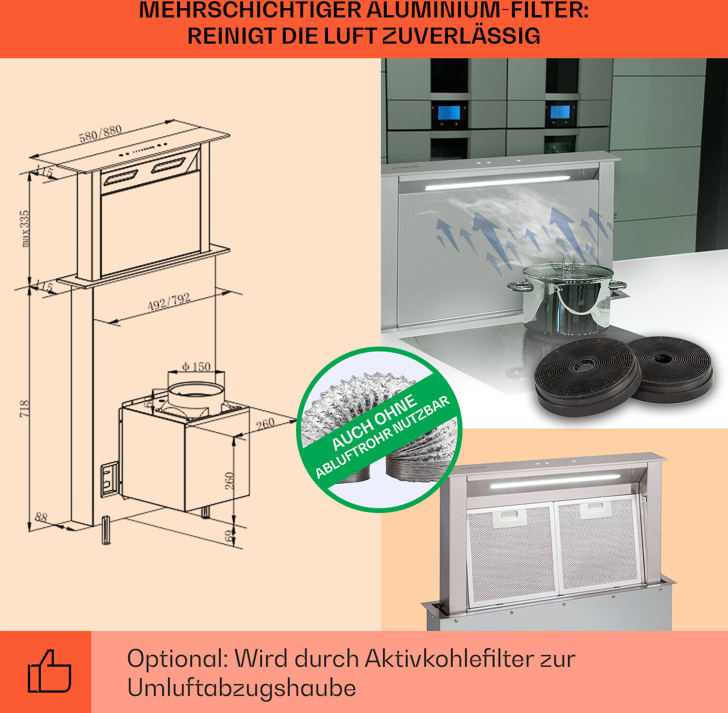 Klarstein Royal Flush Eco Dunstabzugshaube 60 cm ab 413,09 ...