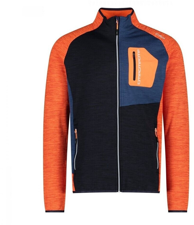 CMP Men's Unlimitech full-zip fleece in Grid Tech color block black ...