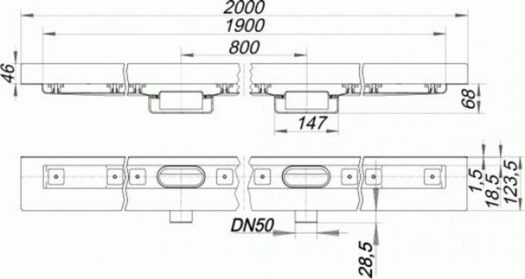 Dallmer Duschrinne CeraLine Nano W 1900 mm DN 50 (524850) ab € 763,94 ...