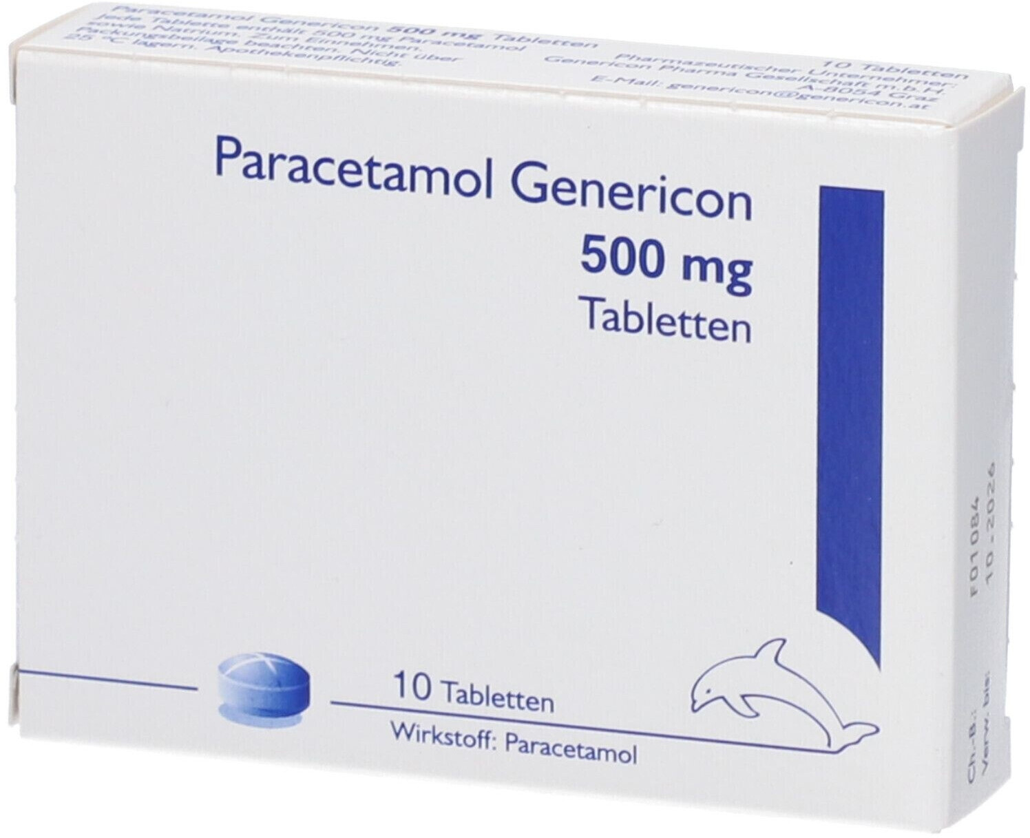 Paracetamol Genericon Tabletten 500 mg ab € 1,64 | Preisvergleich bei ...