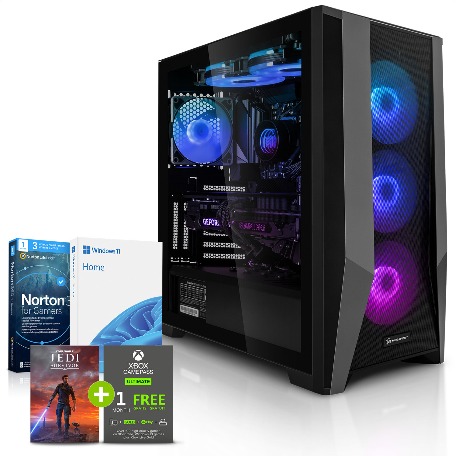 Megaport High End Gaming PC (AMD Ryzen 7600X / 32GB RAM / 2TB SSD ...