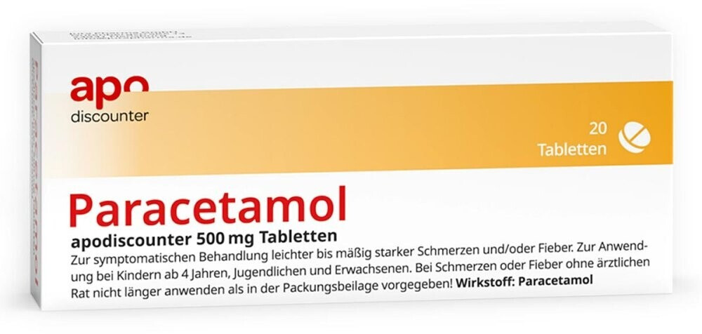 Paracetamol apodiscounter 500 mg Tabletten (20 Stk.) ab 0,99 ...