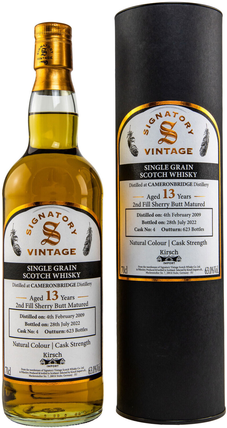 Signatory Vintage 13 Jahre Cameronbridge Single Grain Scotch Whisky 0 ...