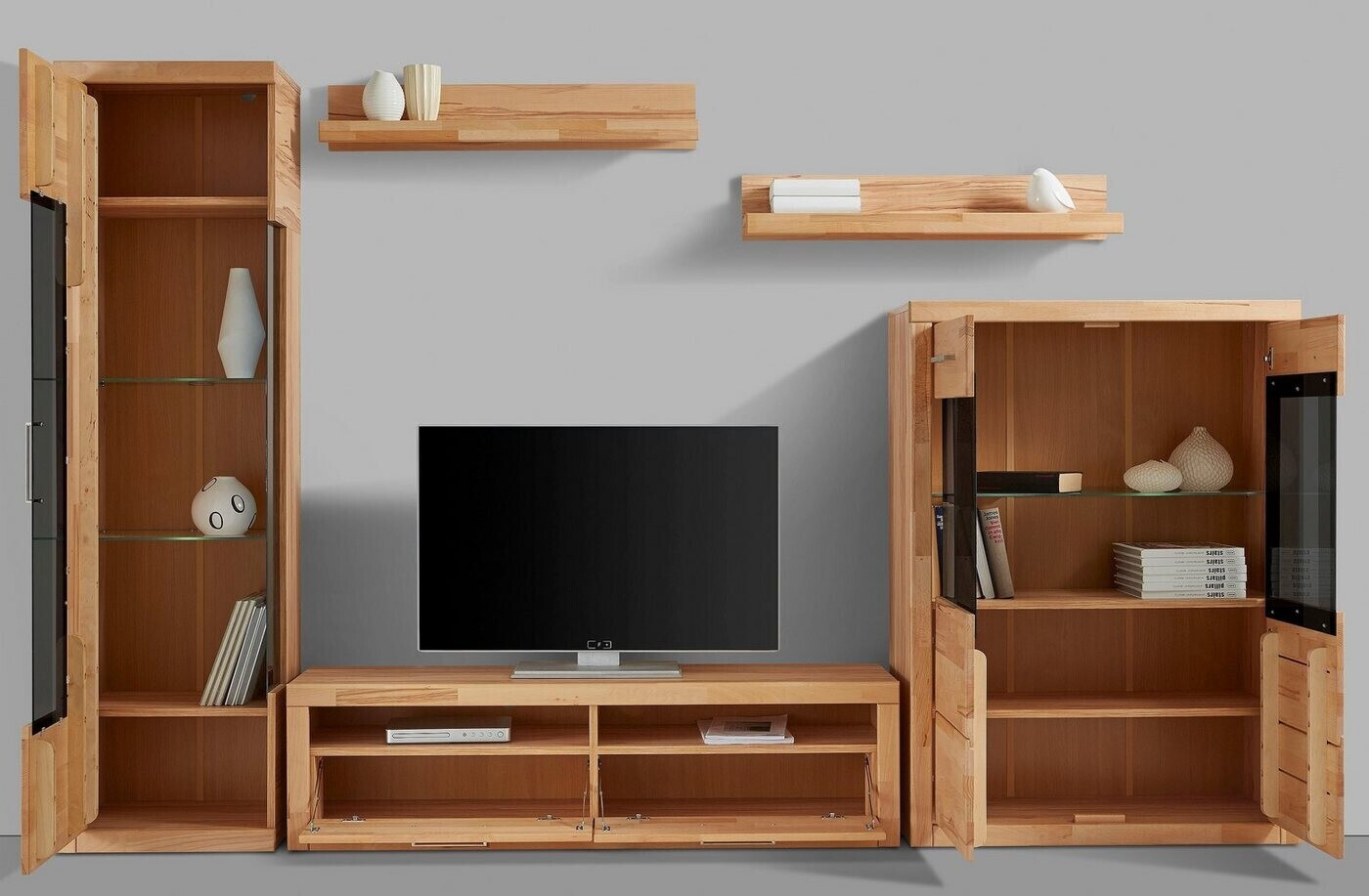 Woltra Wohnwand Ribe (Set, 5-St), Teilmassives Holz, Kernbuche ...