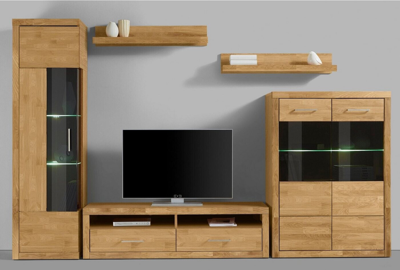 Woltra Wohnwand Ribe (Set, 5-St), Teilmassives Holz, Eiche Teilmassiv ...