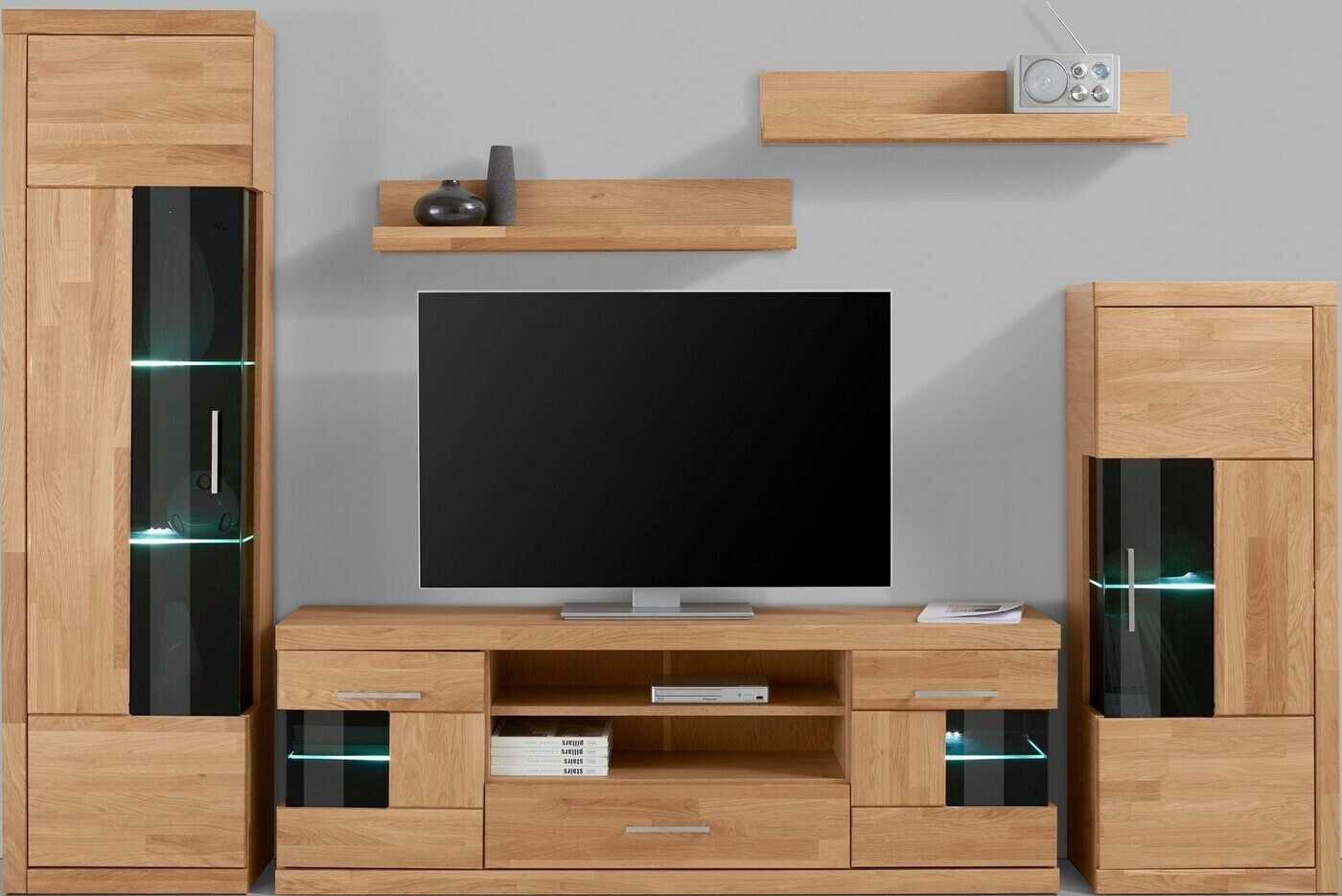 Woltra Wohnwand Ribe (Set, 5-St), Teilmassives Holz, Eiche Teilmassiv ...