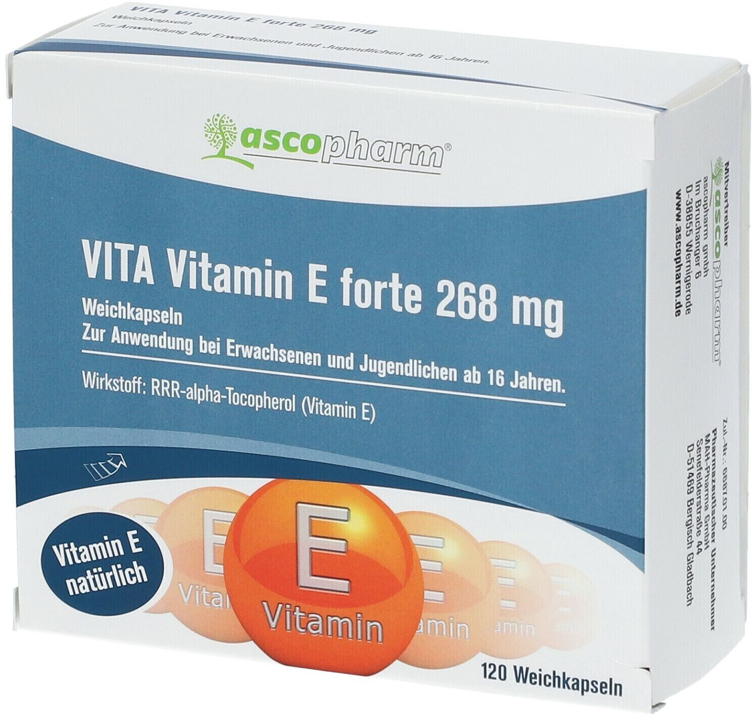 Vita Vitamin E forte 268 mg Weichkapseln (120 Stk.) ab 24,19 ...