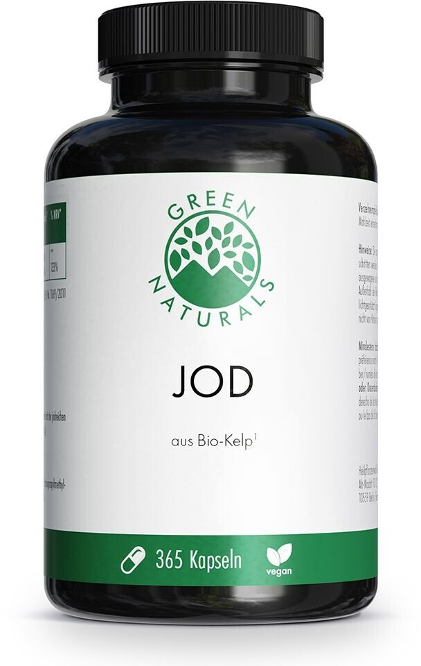 Heilpflanzenwohl Green Naturals Jod aus Bio-Kelp 200 µg Kapseln (365 ...