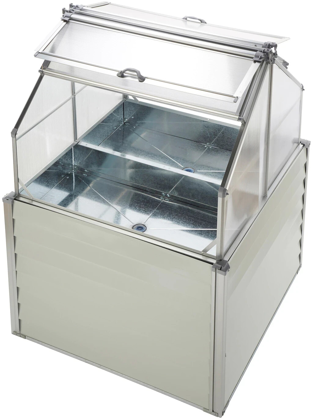 Konifera Hochbeet Balcony Planter 120x120x169cm silberfarben/altweiß ab ...