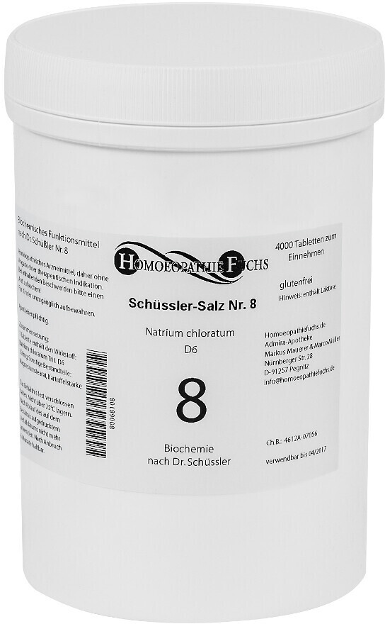 Homöopathiefuchs Schüssler-Salz Nr 8 Natrium chloratum Tabletten (4000 ...