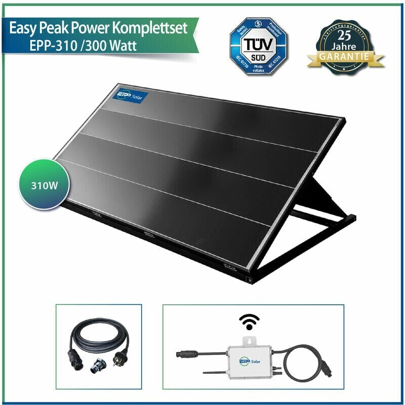 EPP Solar Balkonkraftwerk 300W 1 x 310Wp (EPP-BLK-T-310-300W-STKR-10-V-1) ab 389,00 ...