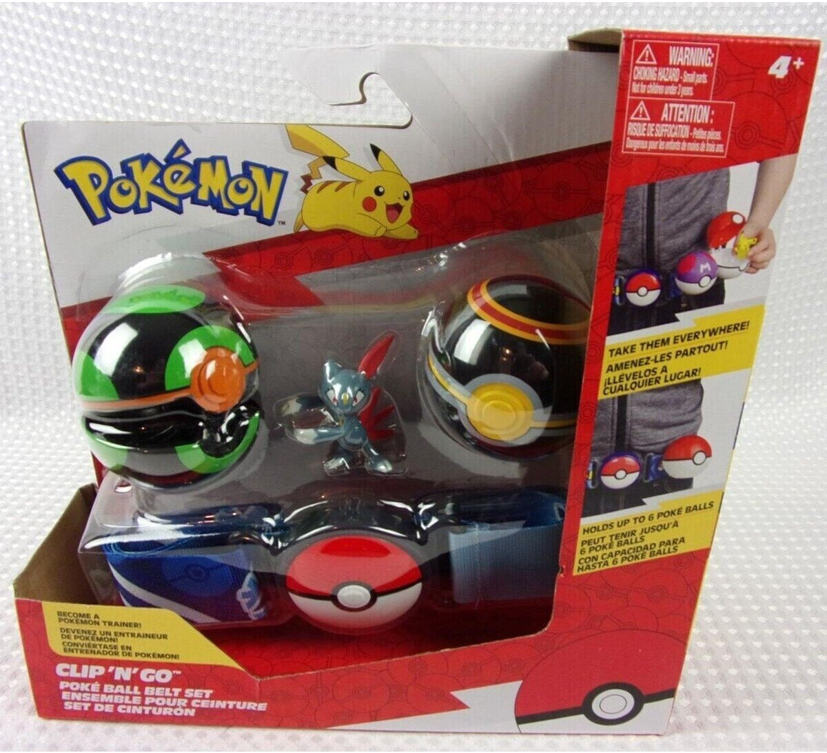 Jazwares Pokémon Clip 'n' Go - Pokéball Gürtelset - Pikachu, Pokéball ...