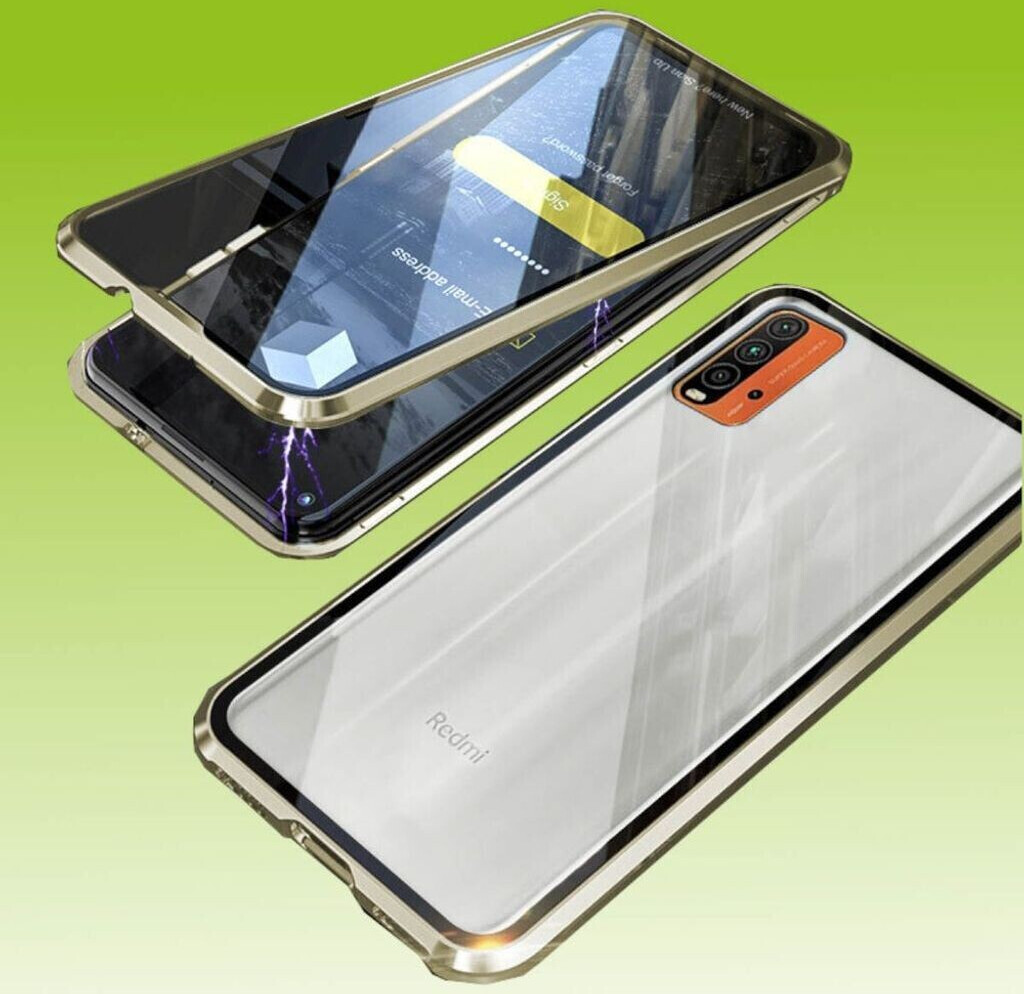 Wigento Beidseitiger 360 Grad Magnet / Glas Case Gold für Xiaomi Poco ...