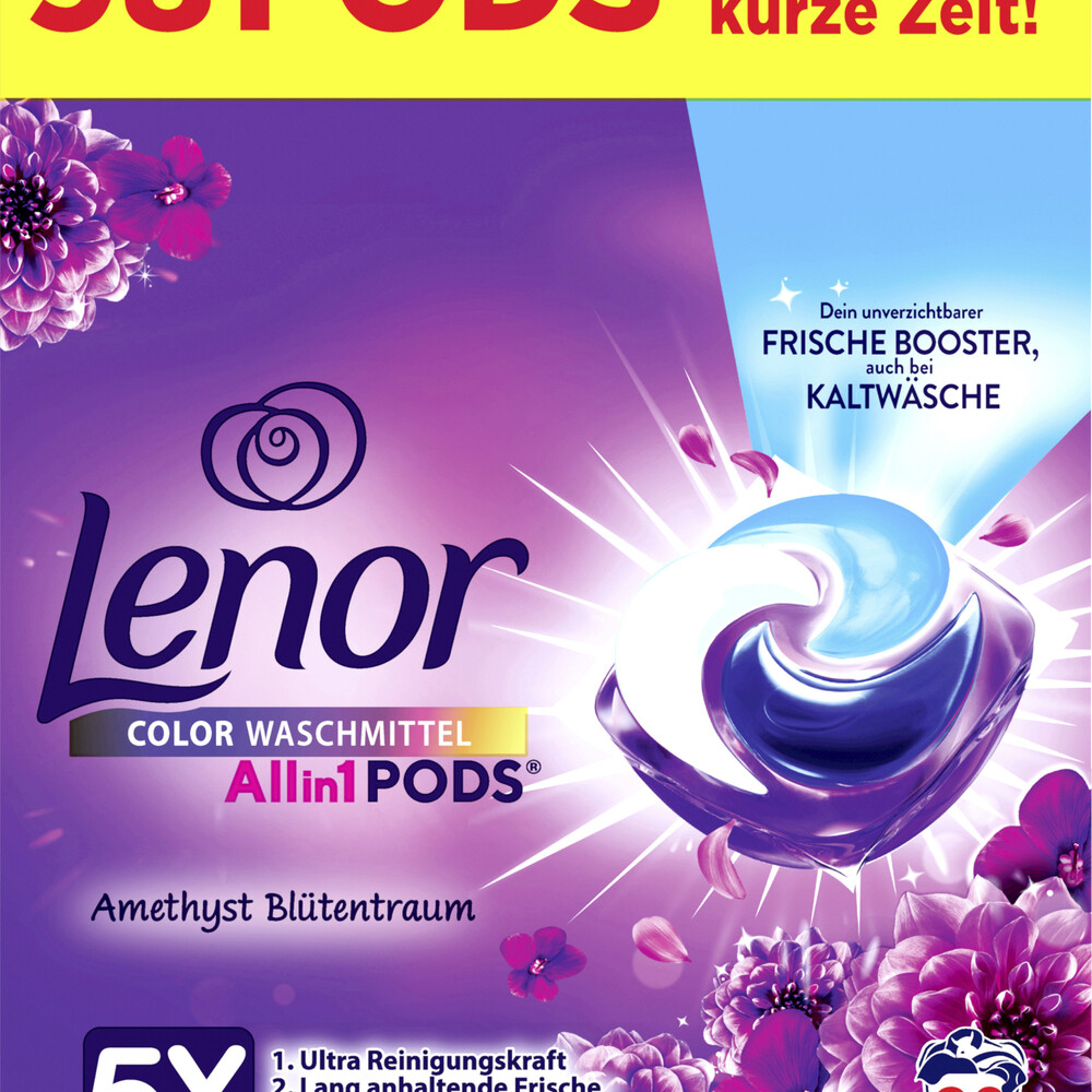 Lenor Colorwaschmittel All-in-1 Pods Amethyst Blütentraum Vorteilspack ...