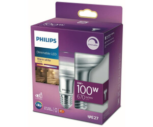 Philips LED Lampe ersetzt 100W, E27 Reflektor R80, klar, warmweiß, 670 ...