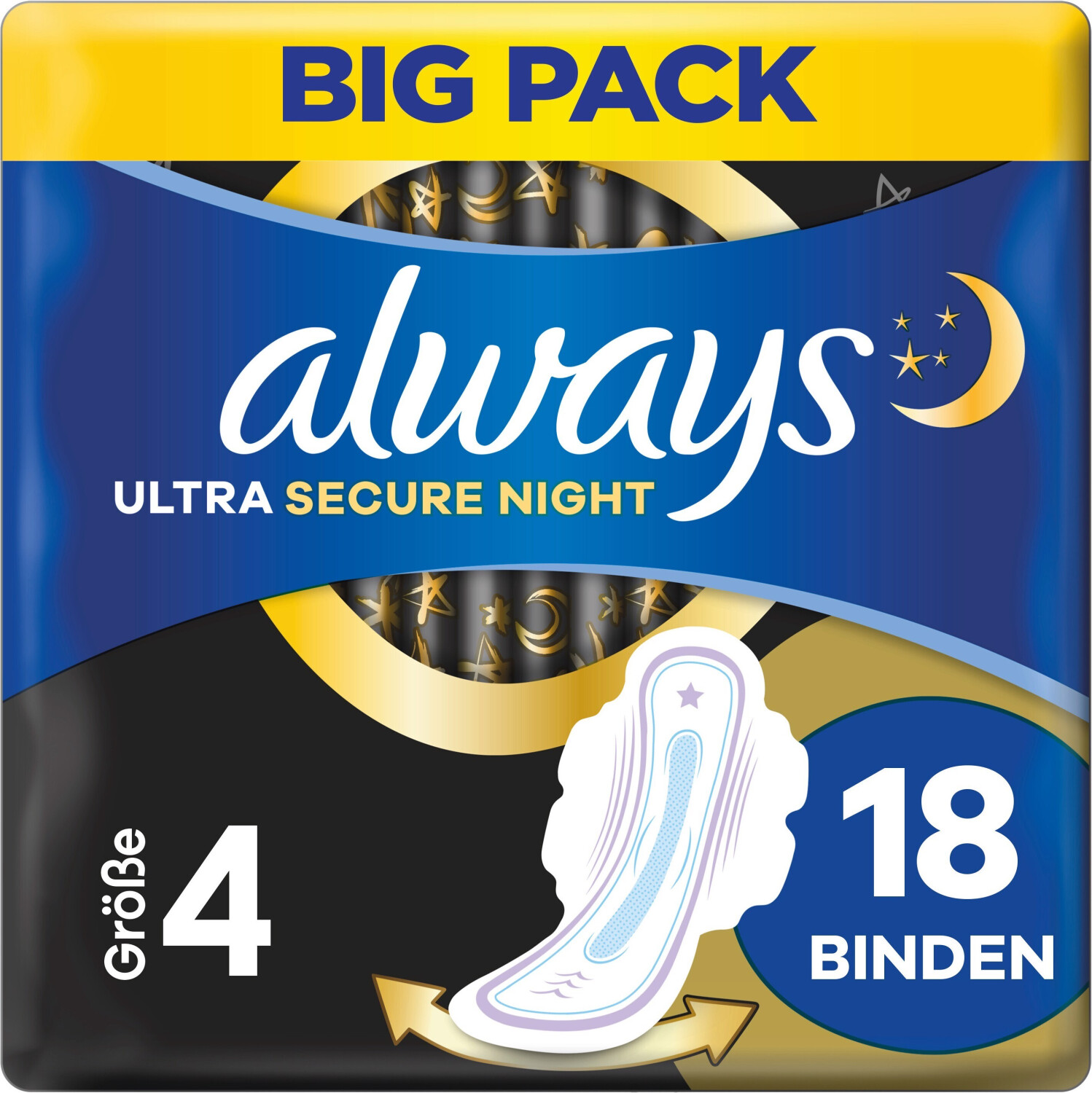 Always Ultra Secure Night 4 Binden (18 Stk.) ab 3,95 € | Preisvergleich bei idealo.de