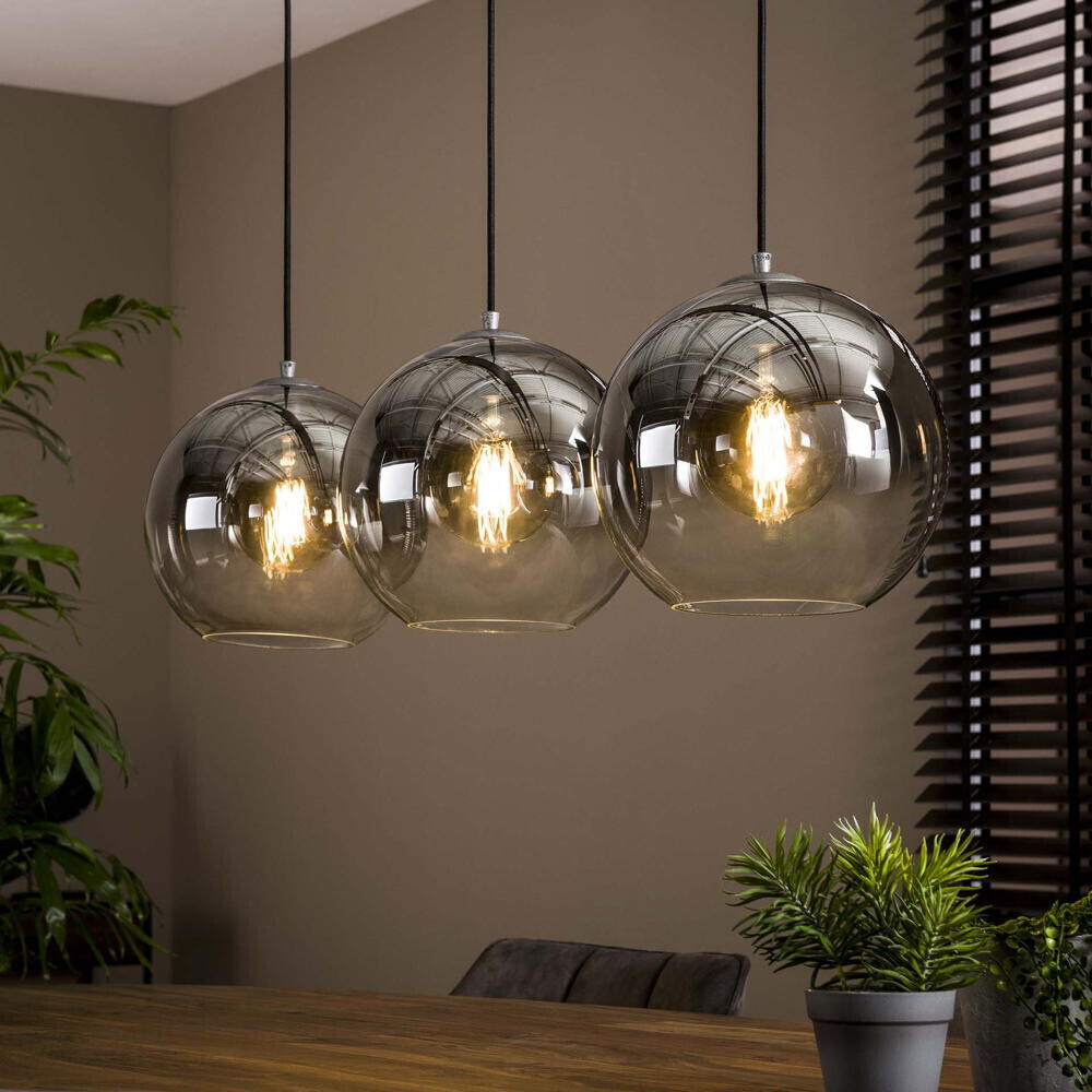 famlights Pendelleuchte Selina in Schwarz-transparent und Altsilber E27 ... famlights Pendelleuchte Selina in Schwarz-transparent und Altsilber E27 ...