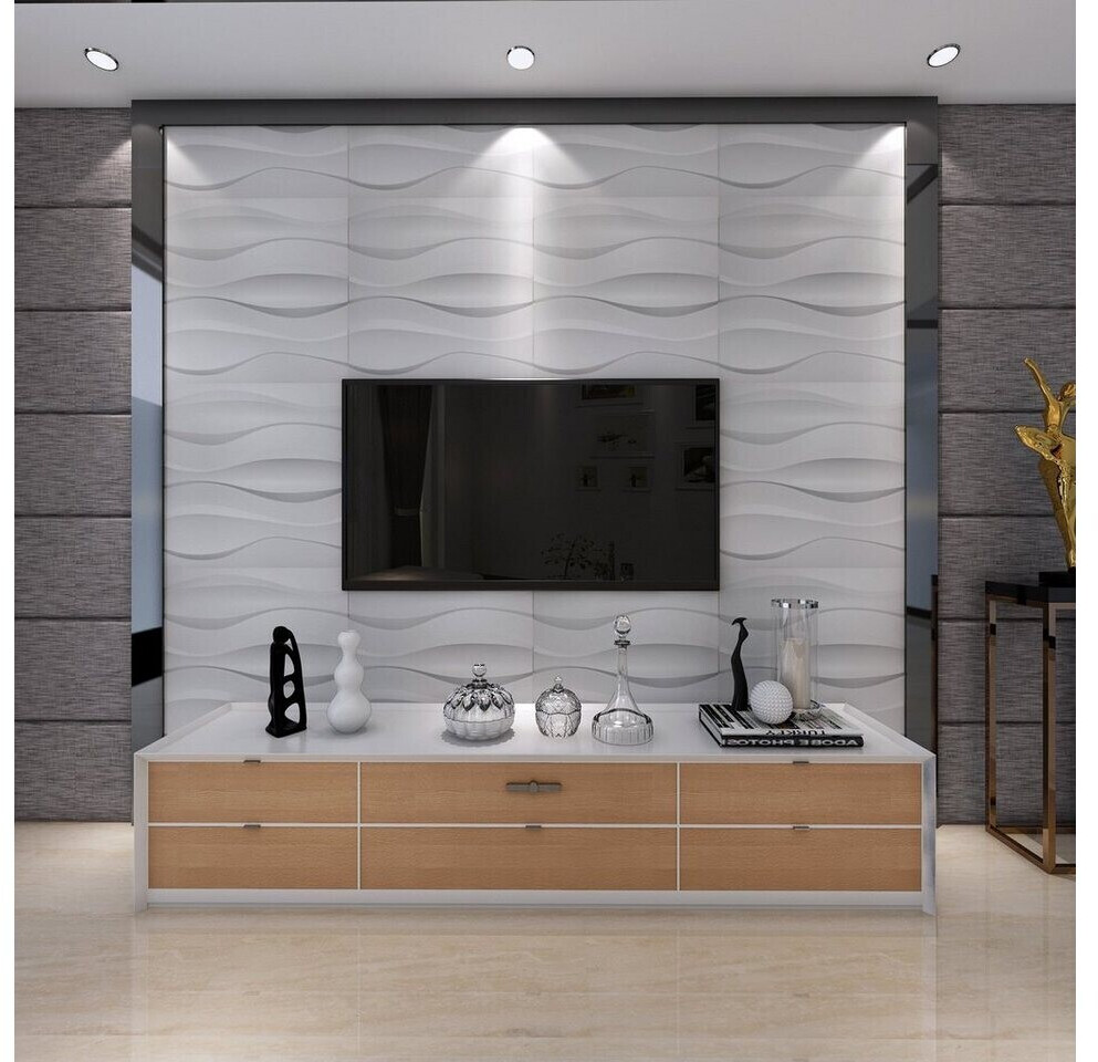 HEXIM 3D Wandpaneele Wave 3 qm 12 Platten, HD026-1 ab 39,38 ...