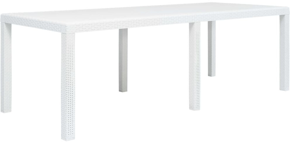 vidaXL 9-tlg. Garten-Essgruppe Kunststoff Rattan-Optik weiß (276134) ab ...
