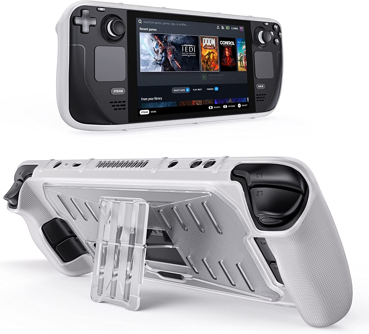 Benazcap Impact Resistant Grip Case with Built-in Kickstand for Steam ...