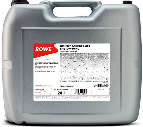 ROWE HIGHTEC FORMULA GTS SAE 10W-40 HC (20 l) ab 131,98 ...