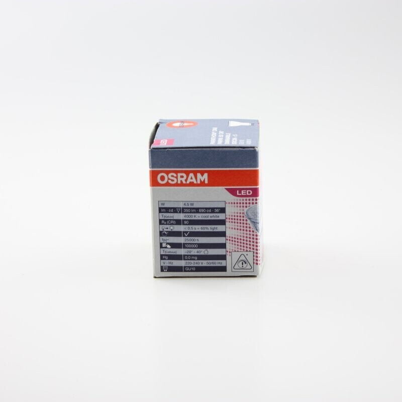 Osram GU10 Parathom DIM PAR16 36° 4000K neutral white light 4.5 W like ... Osram GU10 Parathom DIM PAR16 36° 4000K neutral white light 4.5 W like ...
