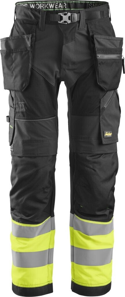 Snickers FlexiWork Hi-Vis Arbeitshose m. Holstertaschen Kl. 1 20471 Schwarz-HV-Gelb ab 189,99 ...