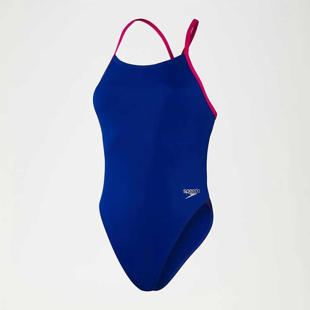 Speedo Solid Tie-back Swimsuit (8-00318115504) blue au meilleur prix ...