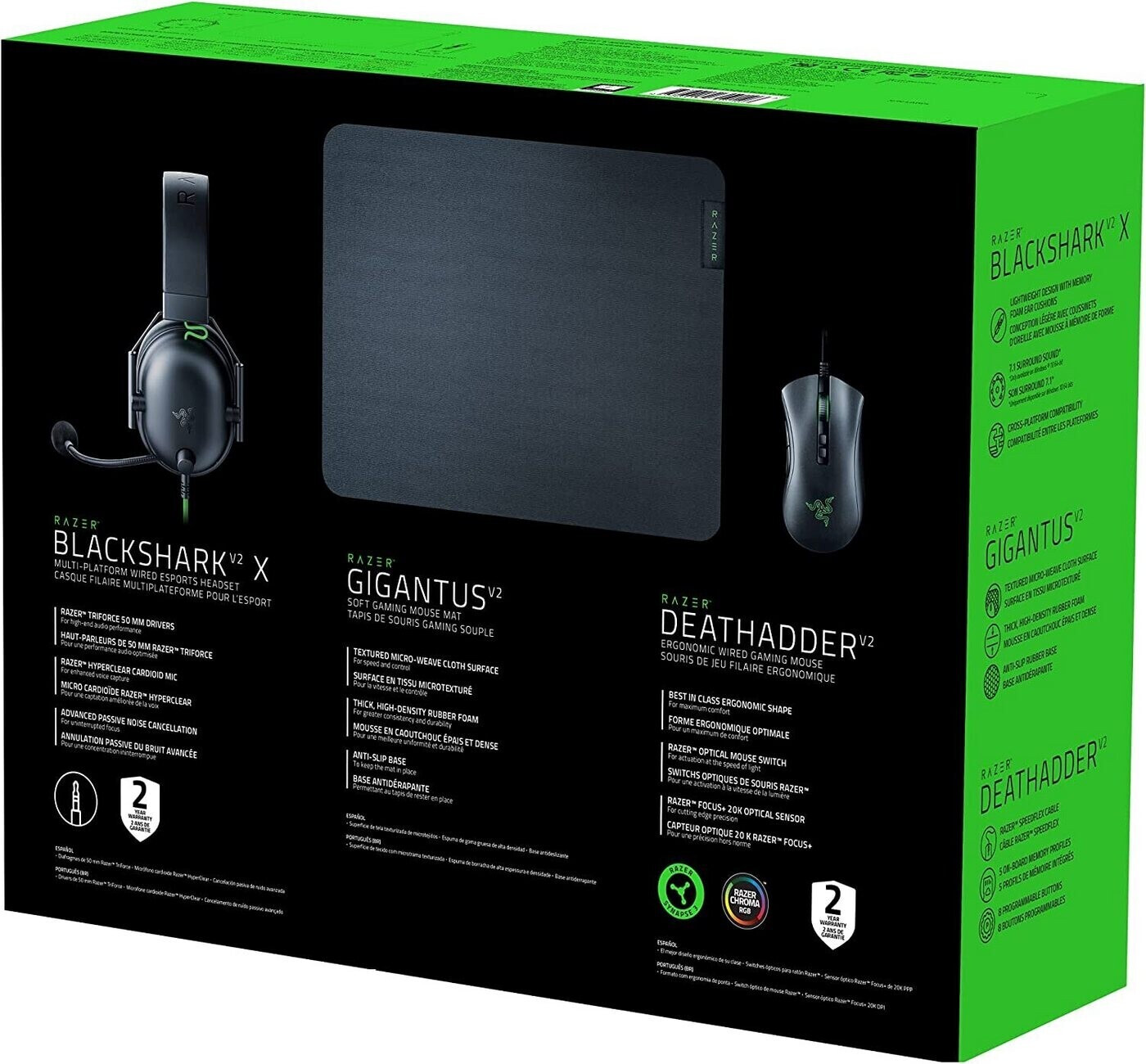Razer Battle Bundle - BlackShark V2 X + Gigantus V2 + DeathAdder V2 ab ...