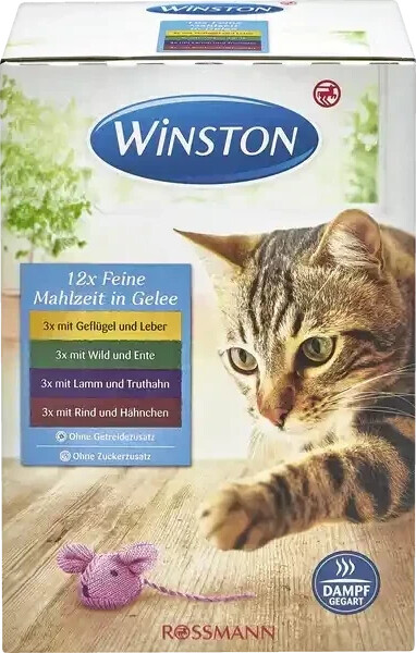 Winston Feine Mahlzeit in Gelee Katze Nassfutter Multipack 12x100g ab 2 ...