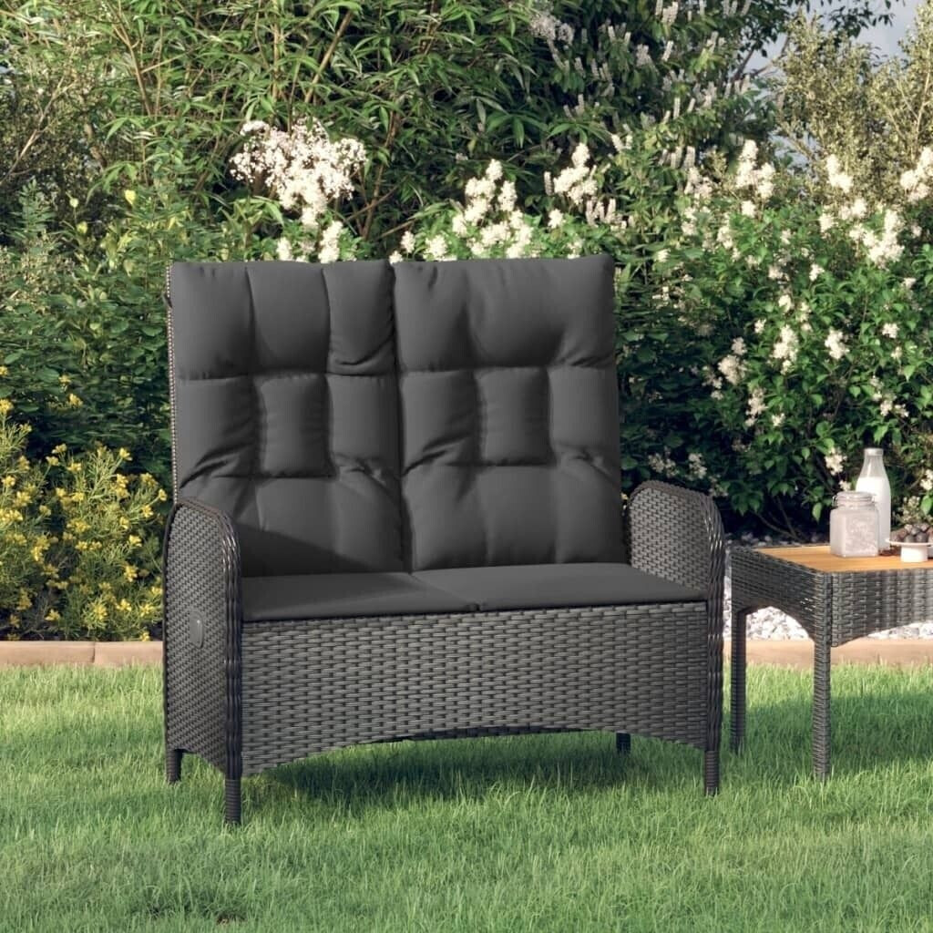 vidaXL Gartenbank mit Liegefunktion/Kissen 107cm Poly Rattan ab € 127,99 | Preisvergleich bei ...