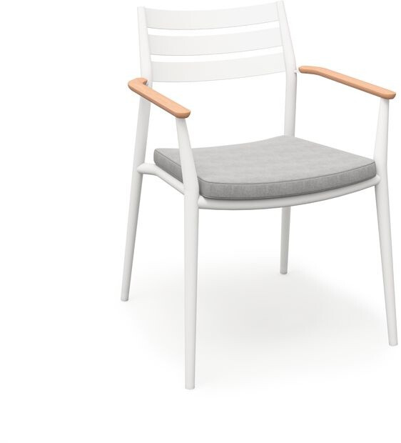 Solpuri Pia Stapelsessel Aluminium/Teak Weiß-Natur (PIA-100-301.TA-301) ab 299,00 ...