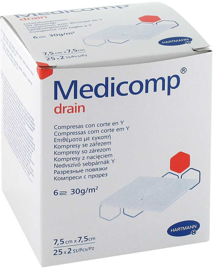 Hartmann MEDICOMP drain Schlitzkomp.steril 7,5x7,5 cm (50 Stk.) ab 21 ...