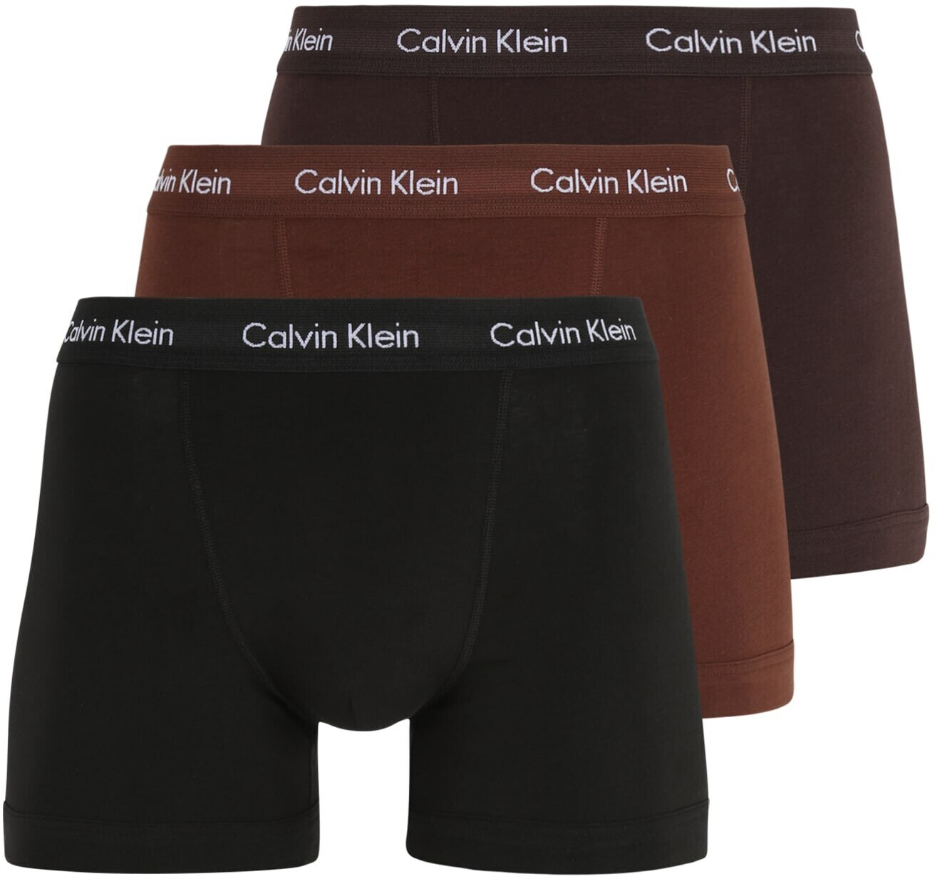 Calvin Klein 3-Pack Shorts - Cotton Stretch (U2662G) umber woodland ab ...