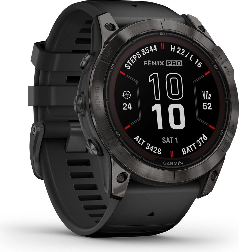 Garmin fēnix® 7X Pro Sapphire Solar Carbon Gray Titanium + Black Band ...