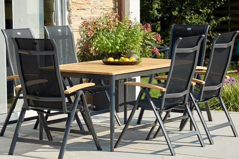 Hartman Silencio/Alice Alu/Teak 4x4 Textilen 6 Multipo 160/220x90cm FSC ...