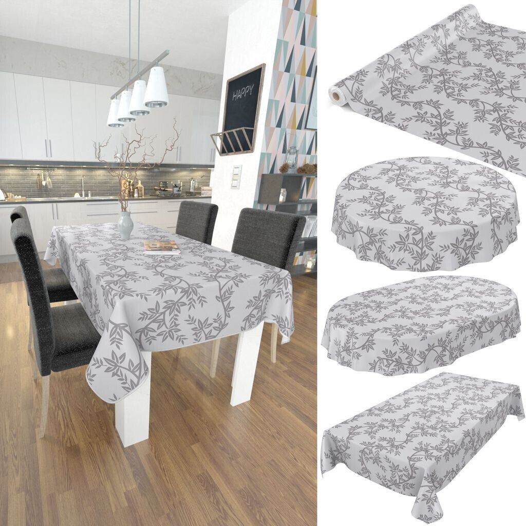 ANRO Wachstischdecke Liane Efeu grau 140x240 cm ab 14,38 ...