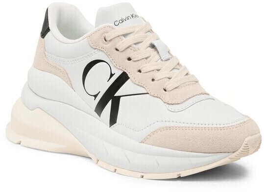 Calvin Klein Wedge Runner Mix Lth Wn YW0YW01099 Bright White/Creamy ...