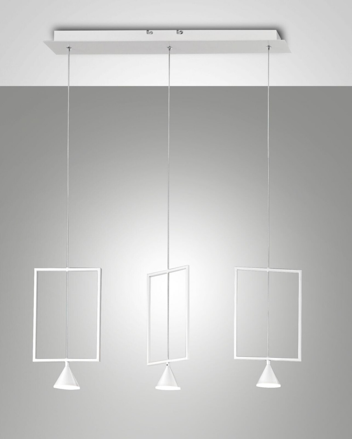 Fabas Luce LED Pendelleuchte Sirio 2000x730mm 24W Warmweiß weiß dimmbar ...