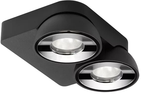 Delta Light Tweeter Deckenleuchte LED Bluetooth 2-flammig schwarz/chrom ...
