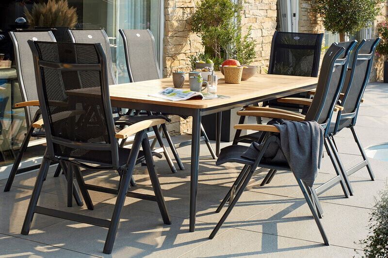 Hartman Silencio/Alice Sitzgruppe Alu/Teak 4x4 Textilen 8 Multipo FSC ...