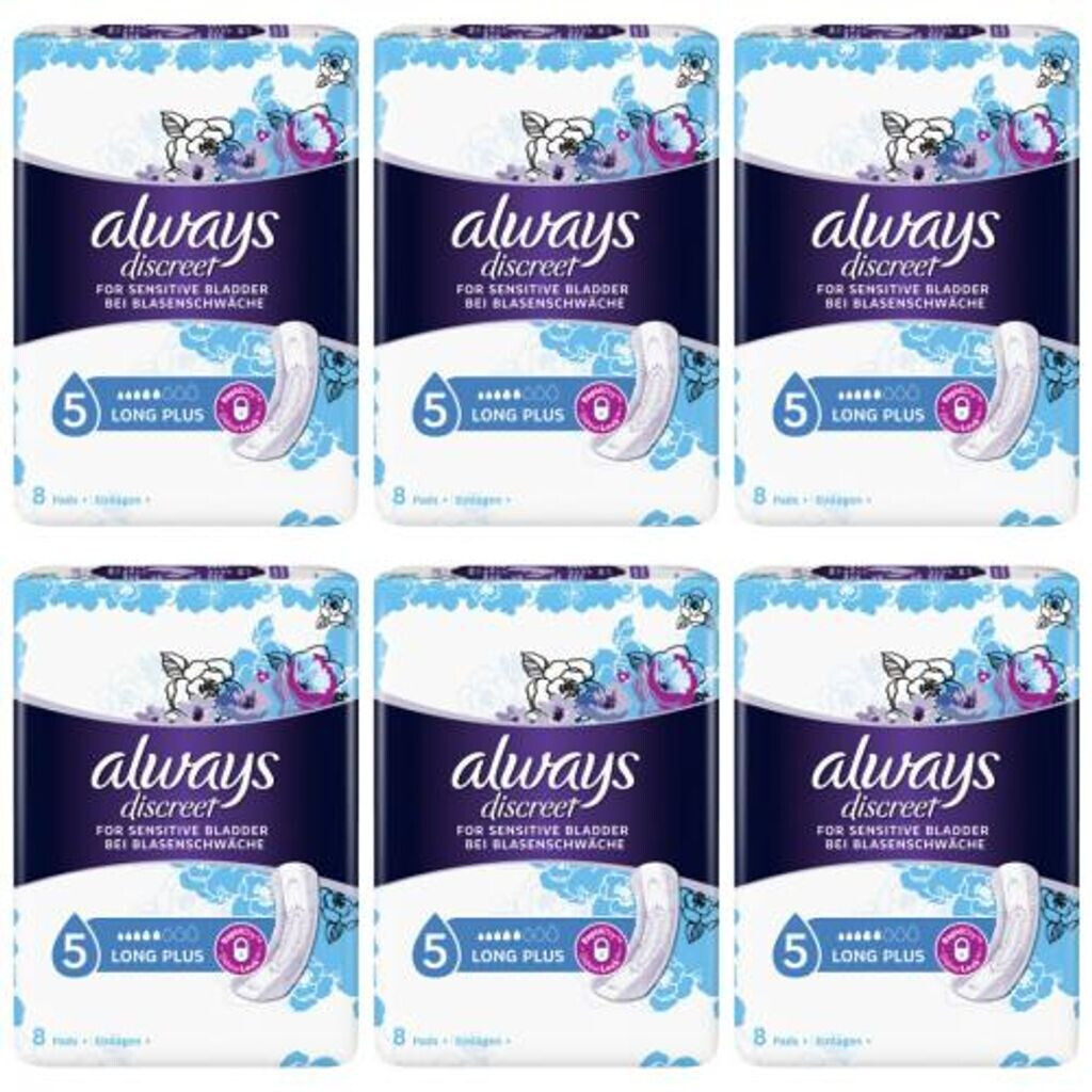Always Discreet Long Plus Inkontinenzeinlagen (6 x 8 Stk.) ab 35,60 ...