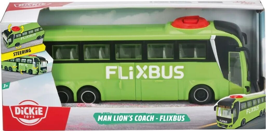 Toy Buses Dickie, Autokar City Man Flixbus, Model Pojazdu, 26,5 Cm Bus Toys
