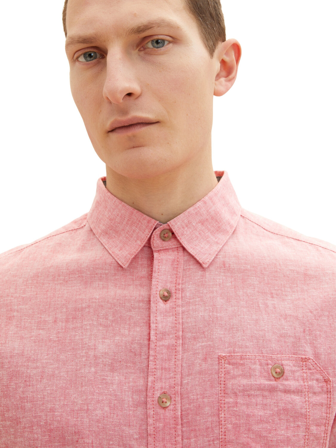 Tom Tailor Kurzarmhemd mit Leinen (1034901-31234) soft berry red ...