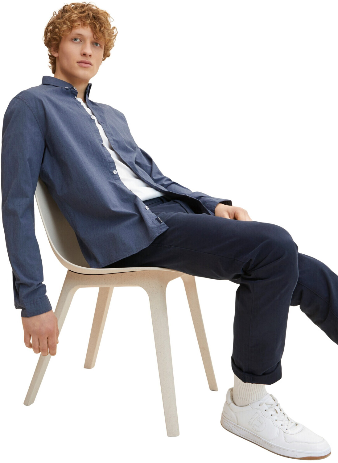 Tom Tailor Basic Slim Fit Hemd (1032343-30218) navy blue fil a fil ...
