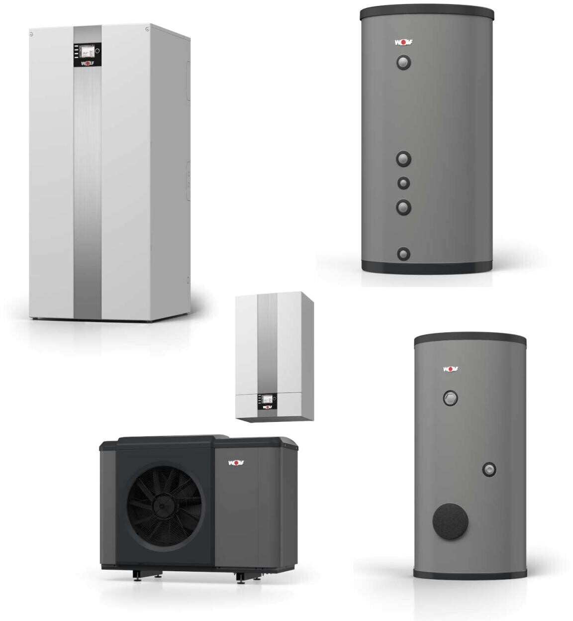 Wolf Paket Hybrid COB-2 15 kW Öl-Brennwertkessel + WP CHA-10/400 Pufferspeicher SPU-1 200L ...